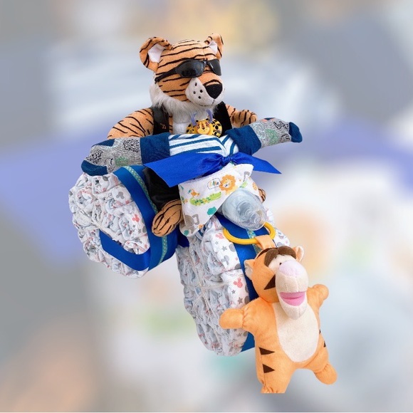 Handmade | Accessories | Motorcycle Tiger Diaper Cake | Poshmark
